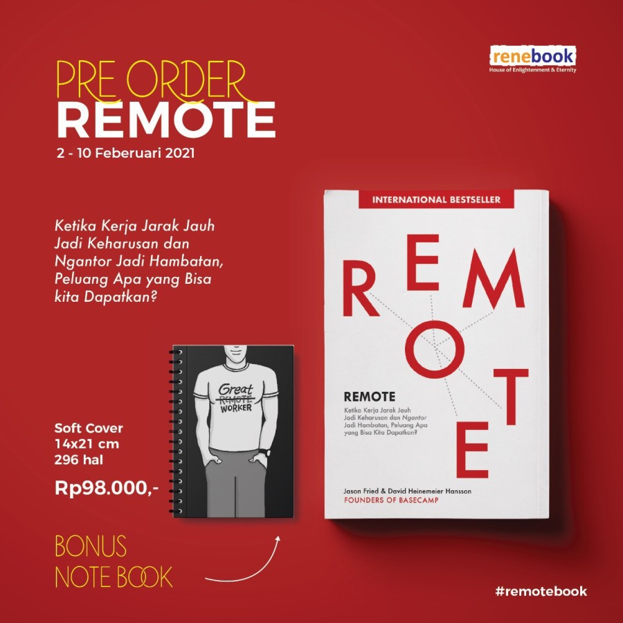 Jual Buku Remote - Jason Fried dan David Heinemeier Hansson | Shopee ...