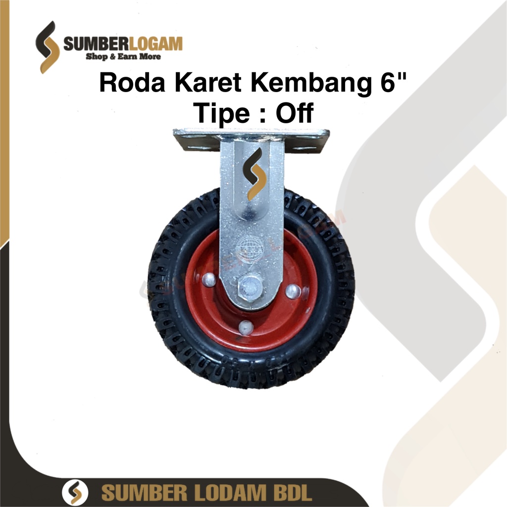 Jual Roda Caster/ Roda Gerobak / Roda Karet Kembang 6" Tipe Off ROHA ...