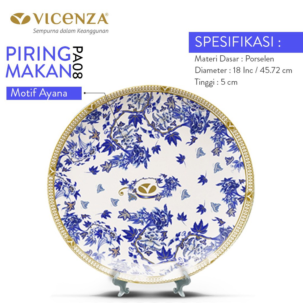 Jual Vicenza Piring Makan 18 inch PA08 | Shopee Indonesia