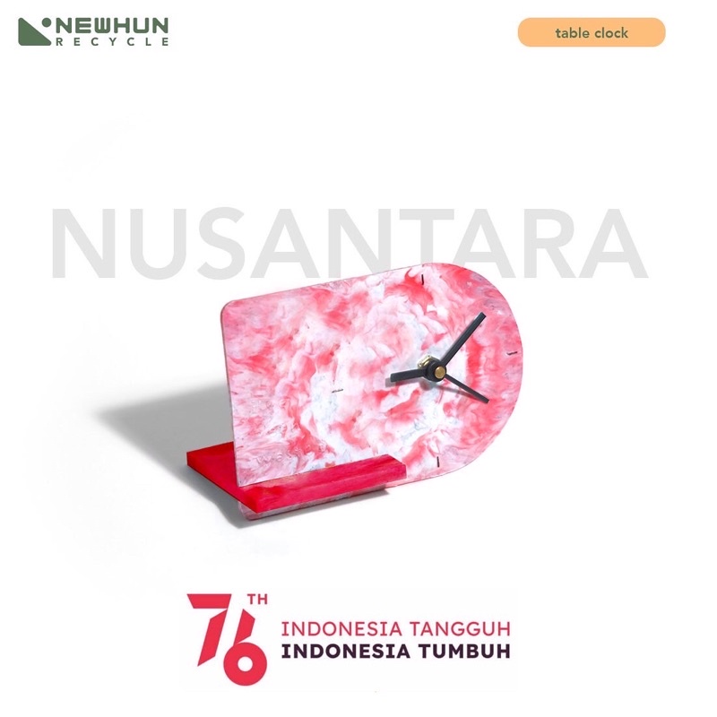 Jual Jam Meja Daur Ulang Newhun (edisi kemerdekaan) | Shopee Indonesia