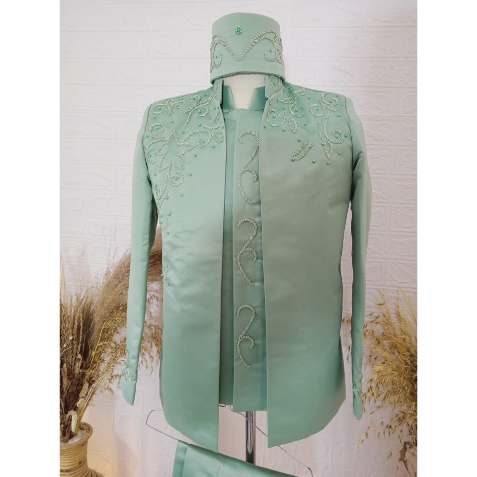 Jual BESKAP BASOFI PENGANTIN PRIA HIJAU WARDAH PAYET DADA | Shopee ...