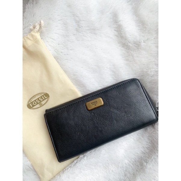 Jual DOMPET FOSSIL SECOND (EMERSON ZIP BLACK) | Shopee Indonesia