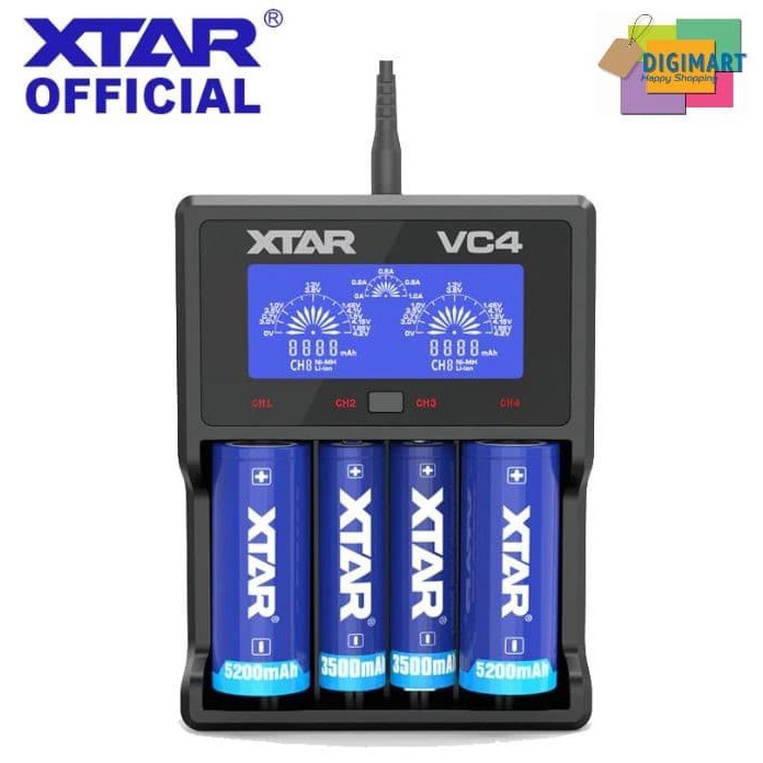 Jual Xtar VC4, 4 SLOT BATTERY CHARGER FOR LI-ION & Ni-Mh WITH LCD, VC4 ...