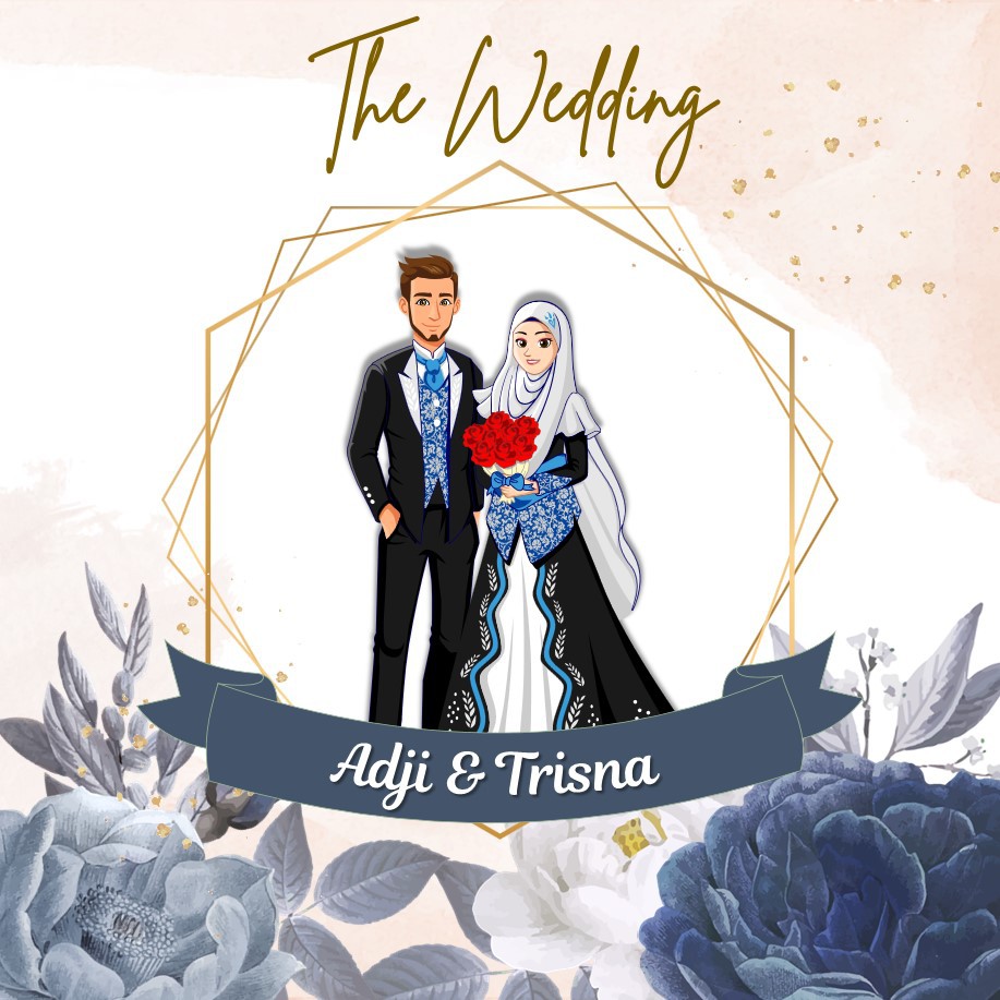 Jual Undangan Digital Video Pernikahan Bunga Biru Rustik Karakter Soft ...