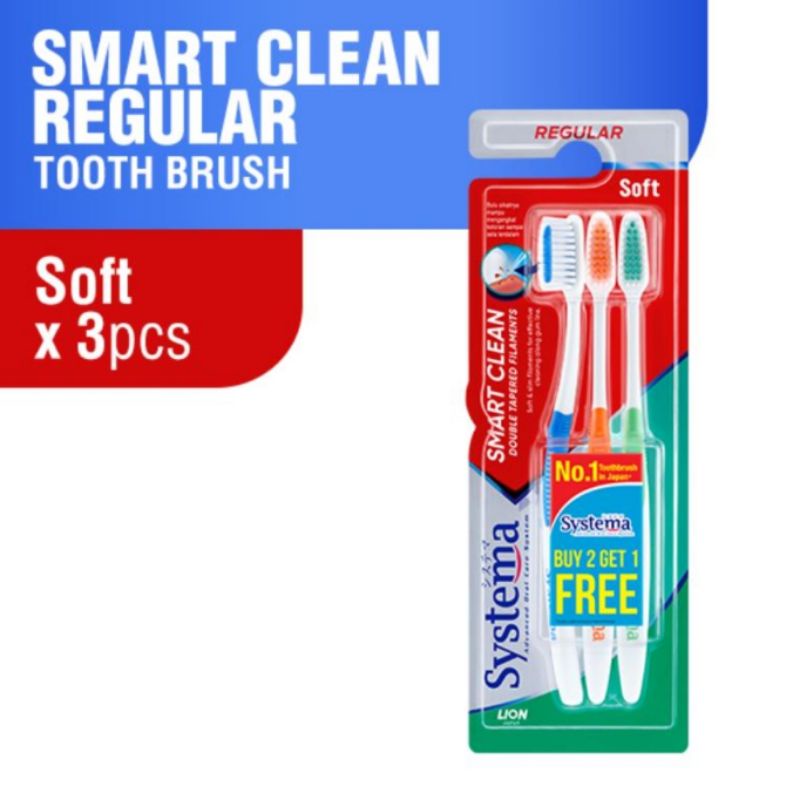 Jual Sikat Gigi SYSTEMA Smart Clean Soft isi 3 Toothbrush Kemasan Hemat ...