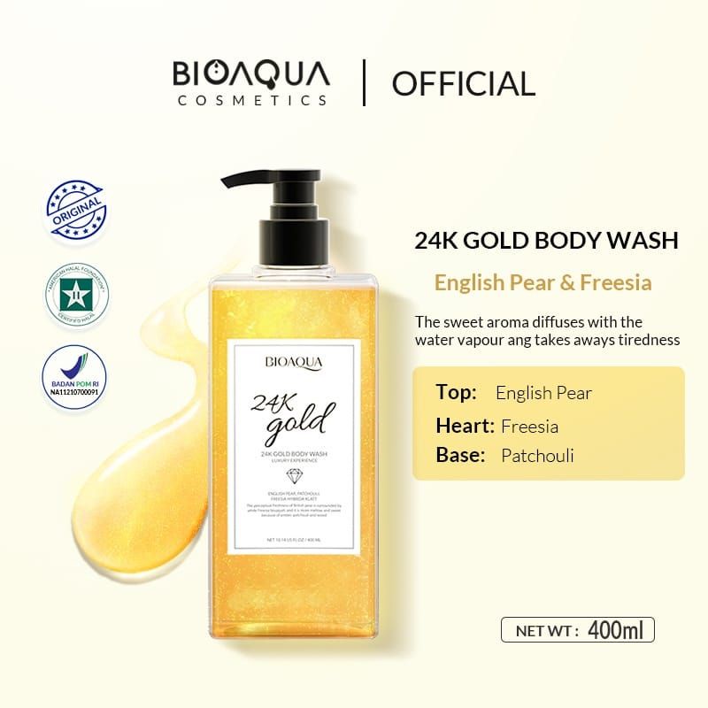 Jual Bioaqua 24k gold Nicotinamide body wash 400ml | Shopee Indonesia