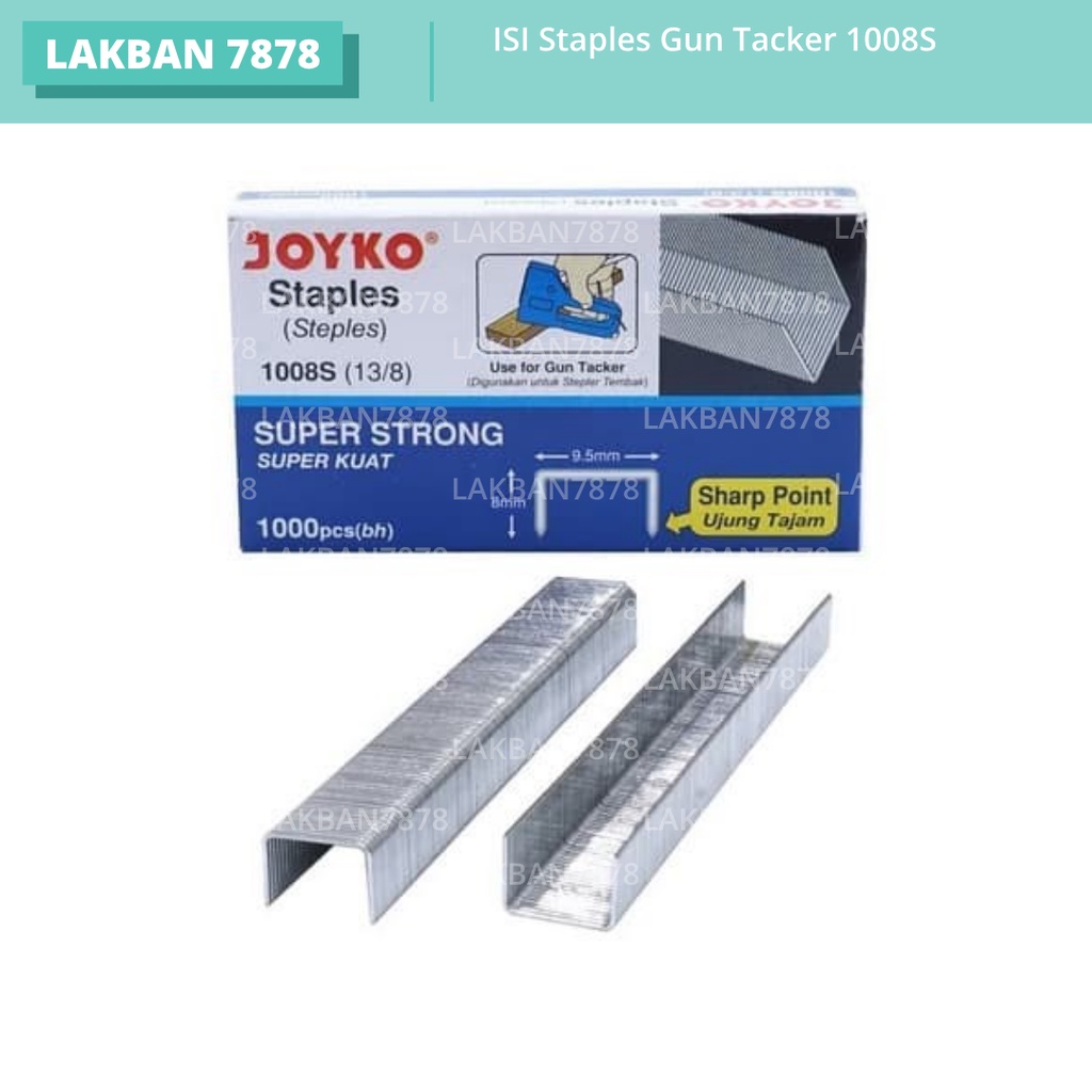 Jual ISI Staples Gun Tacker 1008S / Isi Stapler / Refill Joyko (13/8 ...