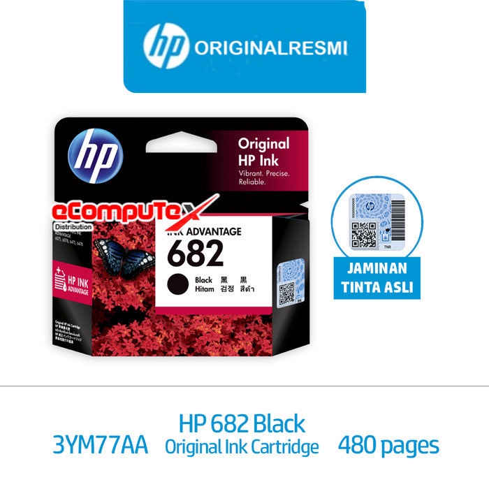 Jual CARTRIDGE HP 682 BLACK / TINTA CATRIDGE HP682 HITAM ORIGINAL ...