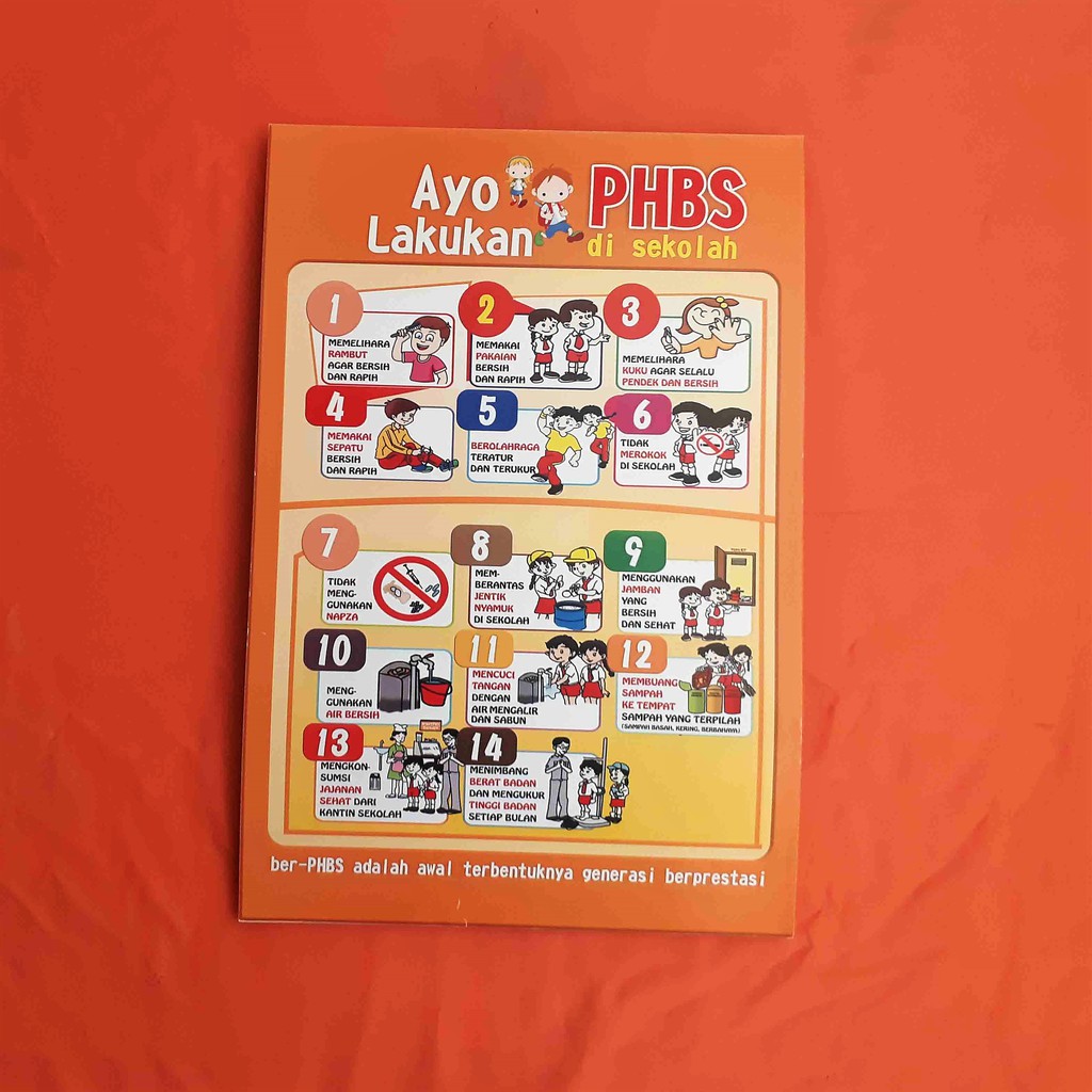 Jual Poster PHBS Sekolah, PHBS Anak Sekolah, Poster LAMINASI GLOSSY ...
