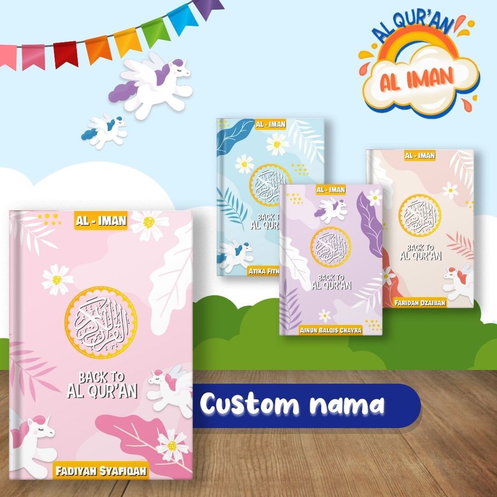 Jual Al Quran A5 Custom Nama dan Foto Al Qur'an Junior Al Iman | Shopee ...