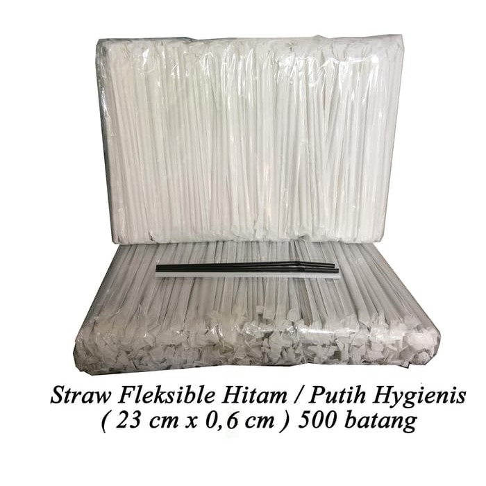 Jual Straw Fleksible Hitam / Putih Hygienis Khusus Gojek | Shopee Indonesia