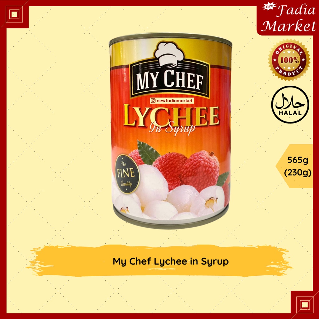 Jual My Chef Lychee in Syrup (Buah Leci Kaleng) - 565g (230g) | Shopee ...
