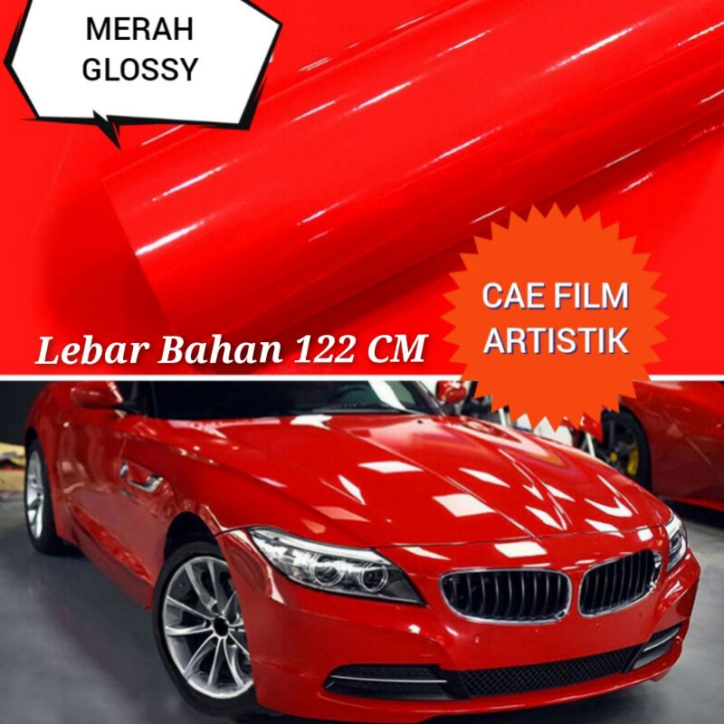 Jual Stiker Skotlet Mobil Warna Merah Glossy L 122 cm | Shopee Indonesia