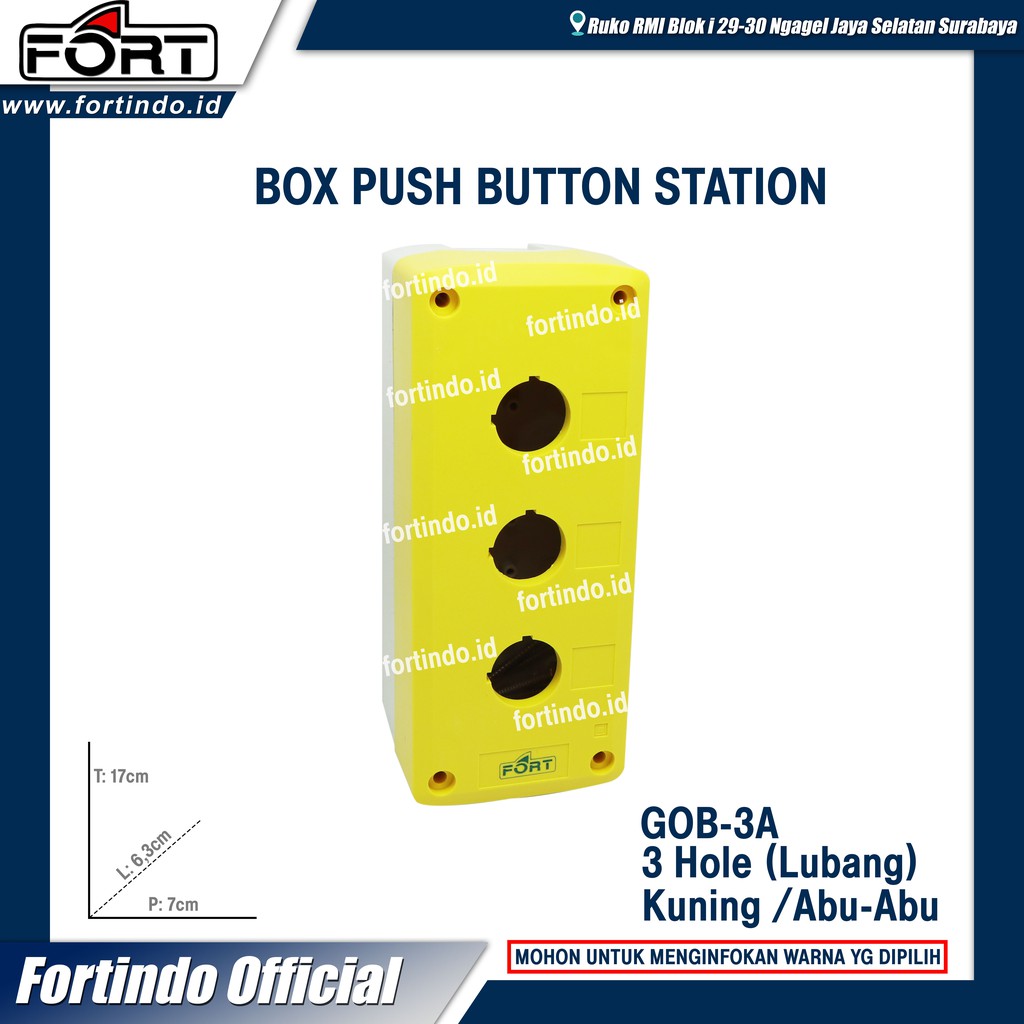 Jual Control Box Push Button Station GOB-3A 22mm 3 Hole Telemecanique ...
