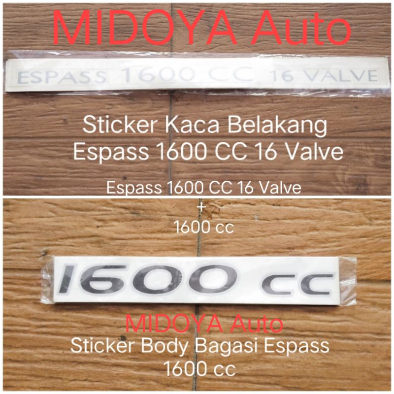 Jual Sticker Kaca Belakang Espass 1600 CC 16 Valve / Sticker Bagasi ...