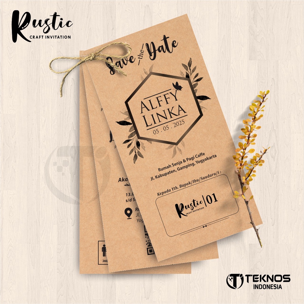 Jual UNDANGAN RUSTIC KRAFT TALI - UNANGAN PERNIKAHAN RUSTIC KRAFT ...