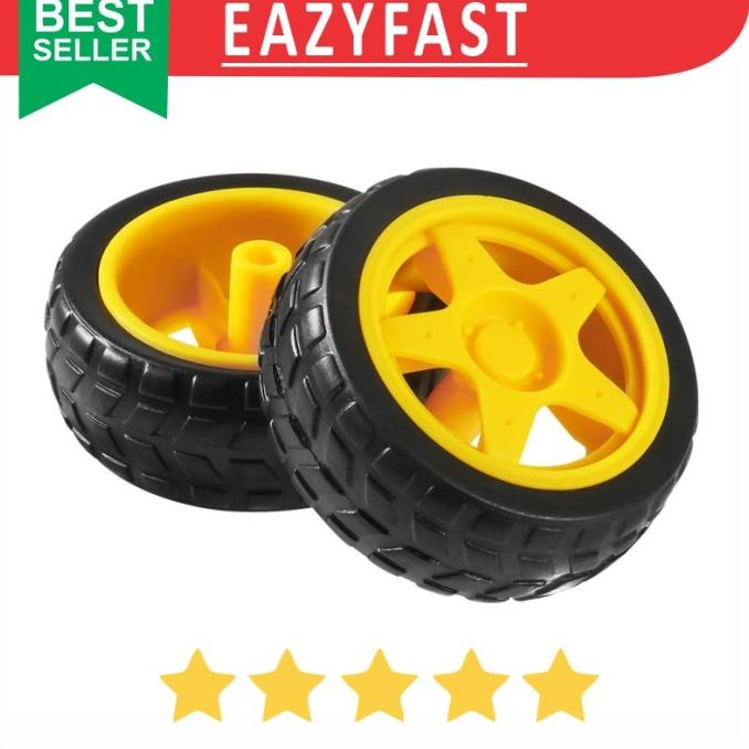 Jual Roda Ban Robot Mobil Motor Dinamo DC Gearbox Yellow Kuning Mini ...