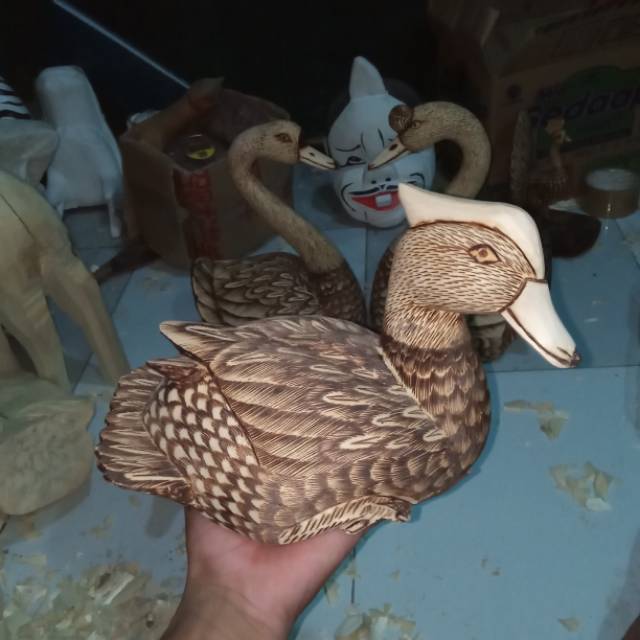 Jual Patung bebek kayu solder unik | Shopee Indonesia