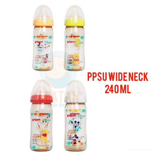 Jual Botol Susu Pigeon PPSU Wide Neck 240ml/160mlDisney Edition | Shopee Indonesia