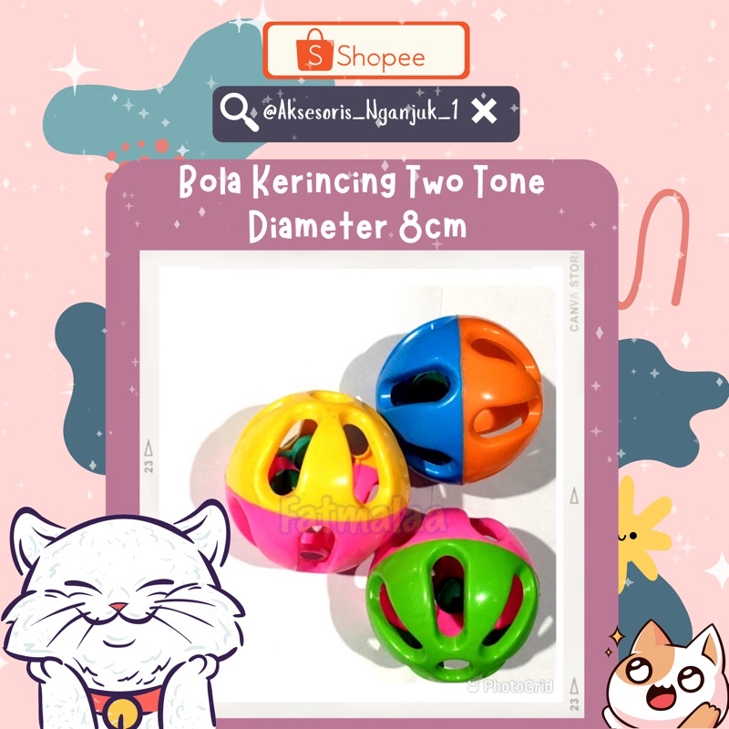 Jual Bola Kerincing Besar Diameter 7cm Warna Two Tone (2 warna ...