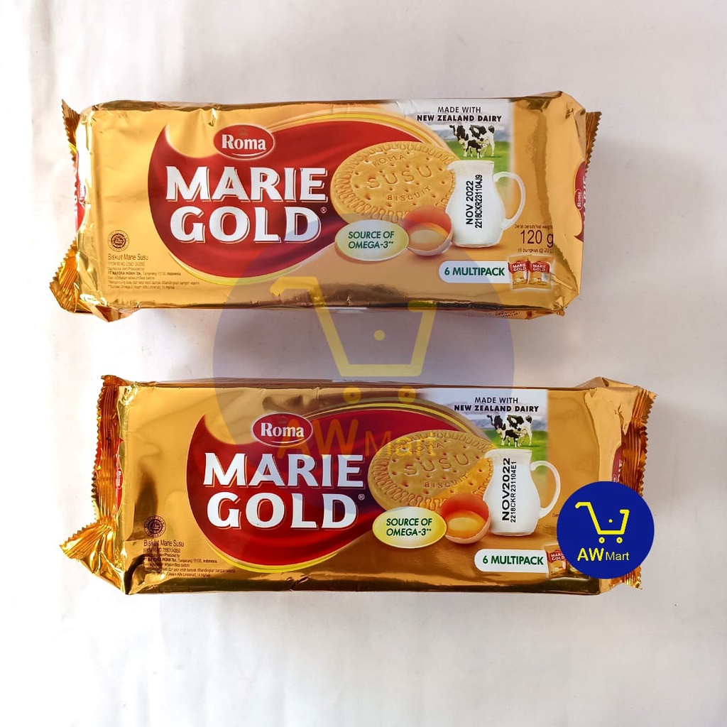 Jual ROMA MARIE GOLD 120GRAM ISI 6 BUNGKUS - BISKUIT MARIE SUSU ...