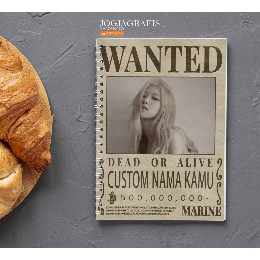 Jual Buku Notebook Custom Frame Photo WANTED A5 Custom Desain / BUKU ...