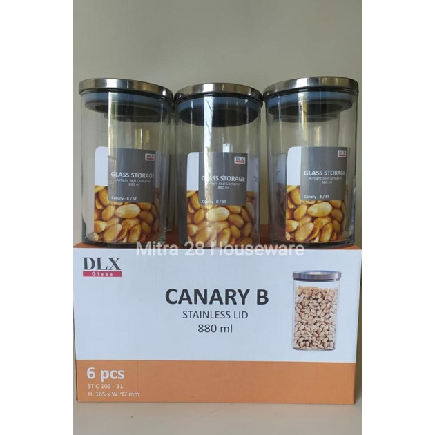 Jual Toples Kaca Canary B Stainless Ukuran 880ml (Set 6 pcs) | Shopee Indonesia