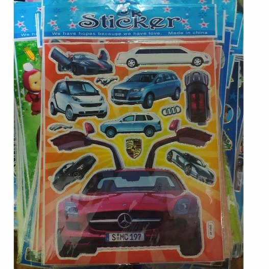 Jual Stiker Anak gambar mobil mewah bisa sebagai isian souvenir ulang ...