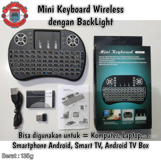 Jual Mini Keyboard + Touchpad Wireless i8 2.4G For PC Windows Smart TV ...