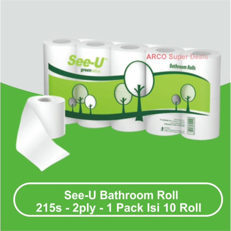 Jual Tissue See-U Bathroom Rolls Tissue Gulung Toilet 215 Sheets ...