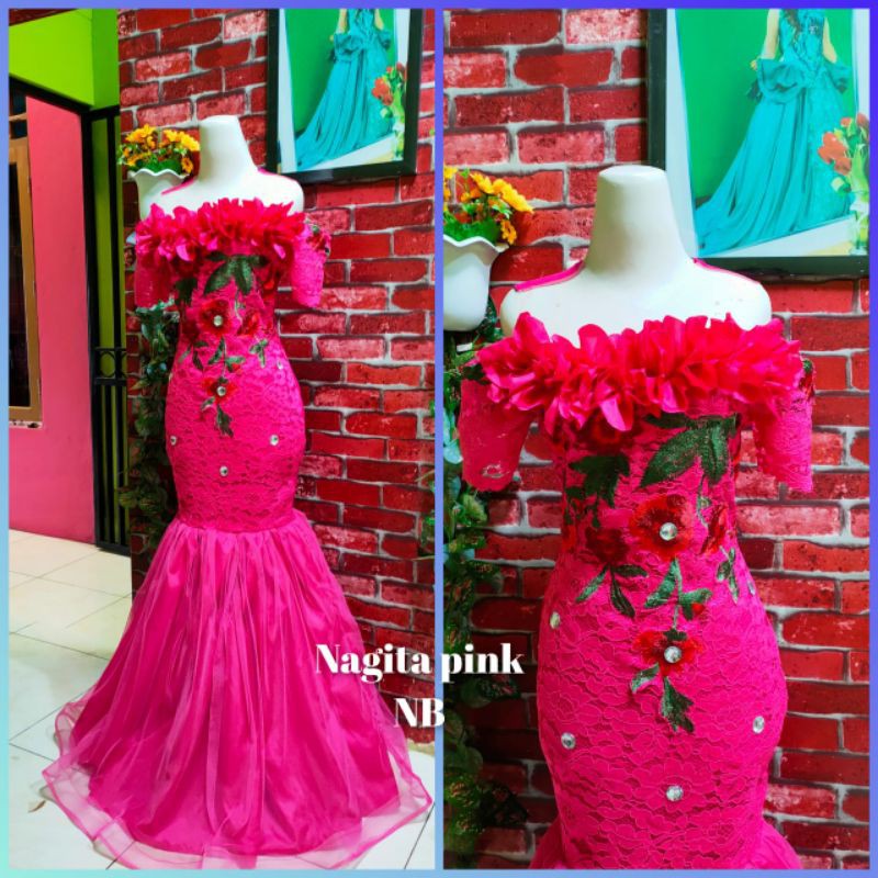 Jual baju singer/baju penyanyi/baju duyung/nagita pink merah fanta | Shopee Indonesia