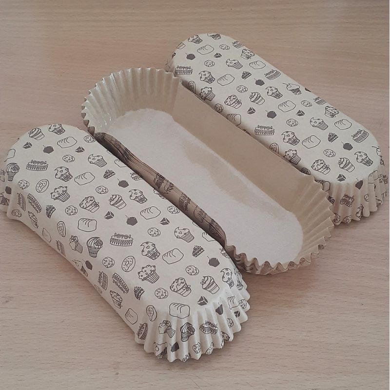 Jual GC [ 25 pcs ] Case Roti Oval Paper Cup Oval Alas Roti Oval motif ...