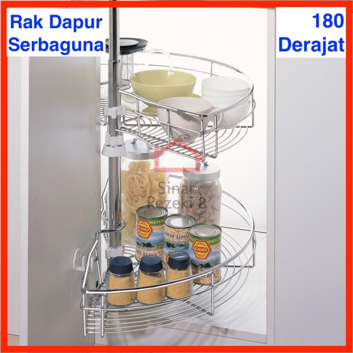 Jual Rak Dapur Taco Sudut 180 Derajat Putar Serbaguna Panci Wajan Ujung ...
