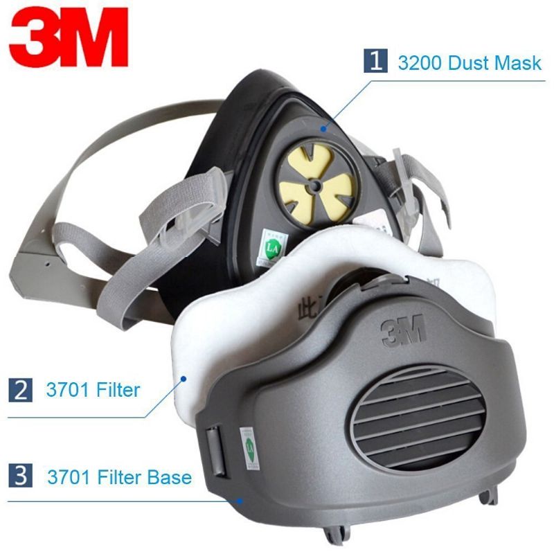 Jual 3M 3200 Masker Respirator Single Cartridge Complete Set 3 In 1 ...