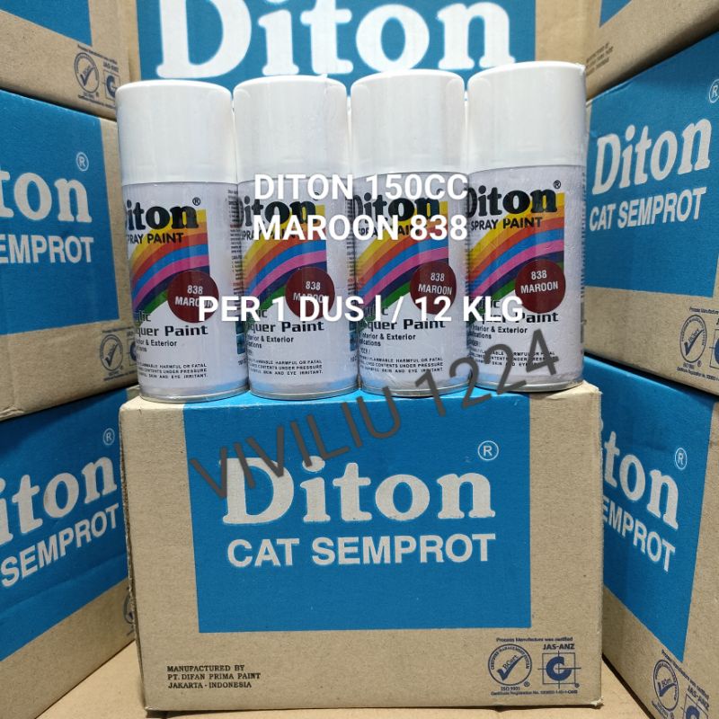 Jual Pilok Cat Diton Maroon 838 Per 1 Dus / 12 Klg Merah Ati 150cc ...