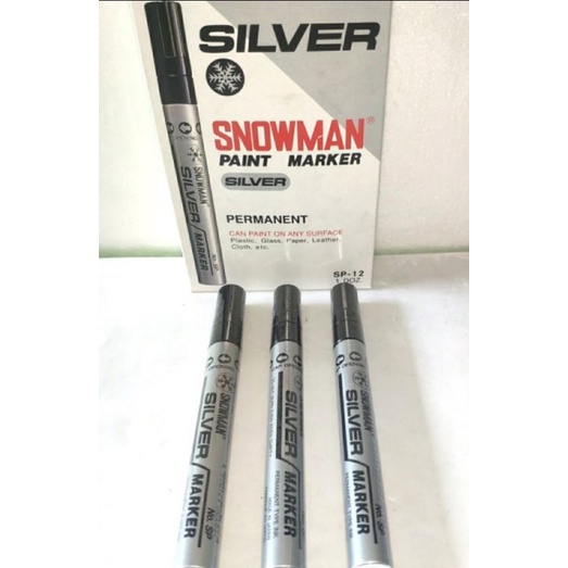Jual Snowman Paint Marker Silver SP-12 1 pcs | Shopee Indonesia