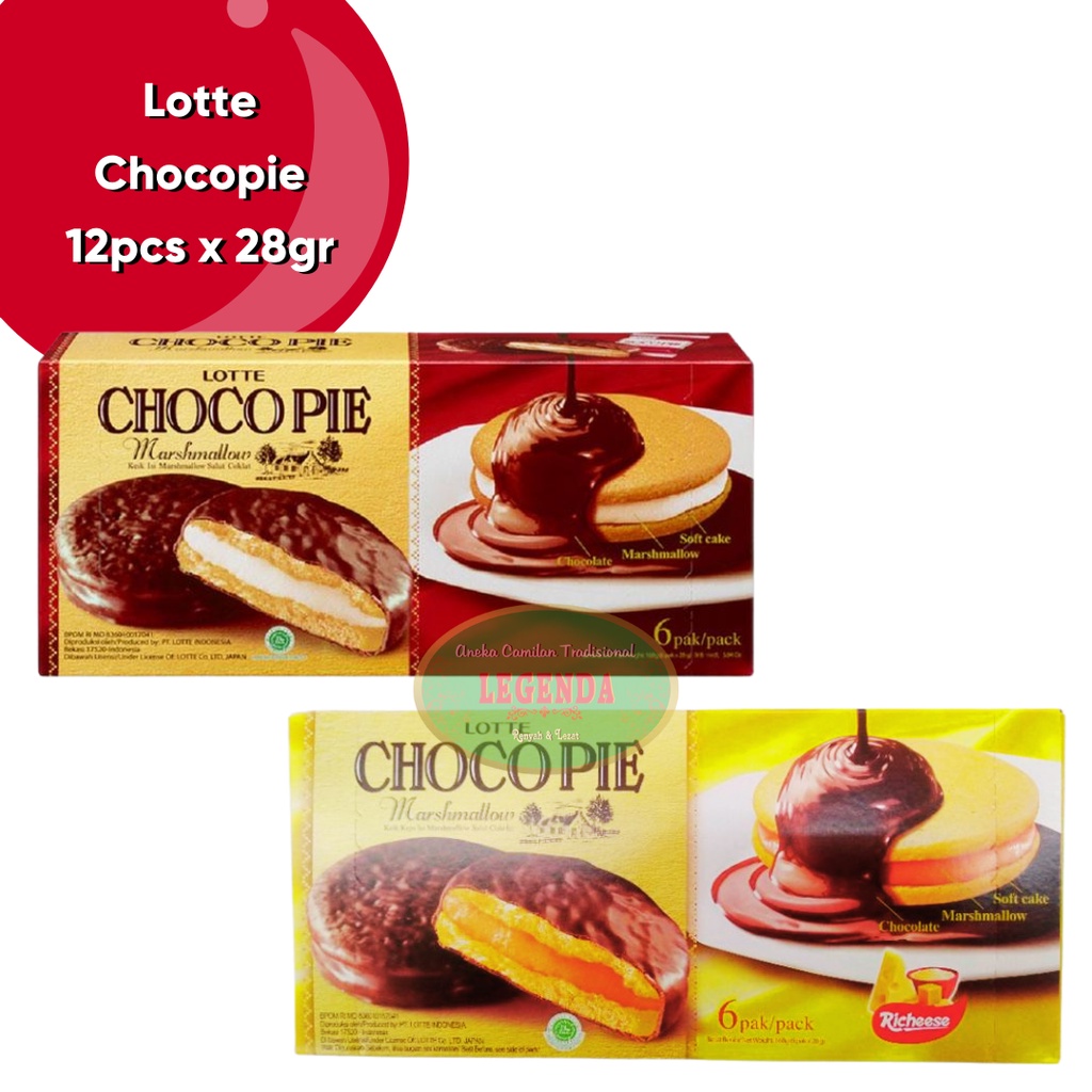 Jual Lotte Choco Pie 1 box isi 12pcs x 38gr chocopie marshmellow cheese ...