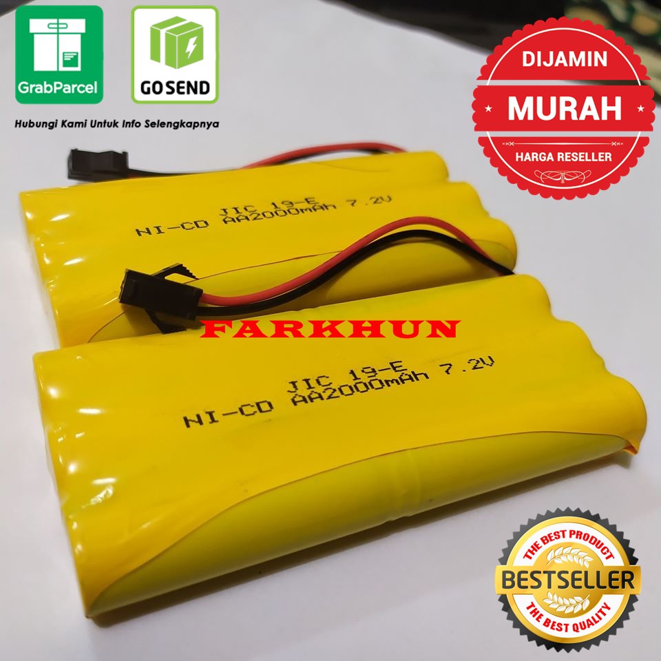 Jual BATTERY CAS ISI 6 RC AA 2000 mAh 7.2V BATERAI NiCd 2000mAh BATRE ...