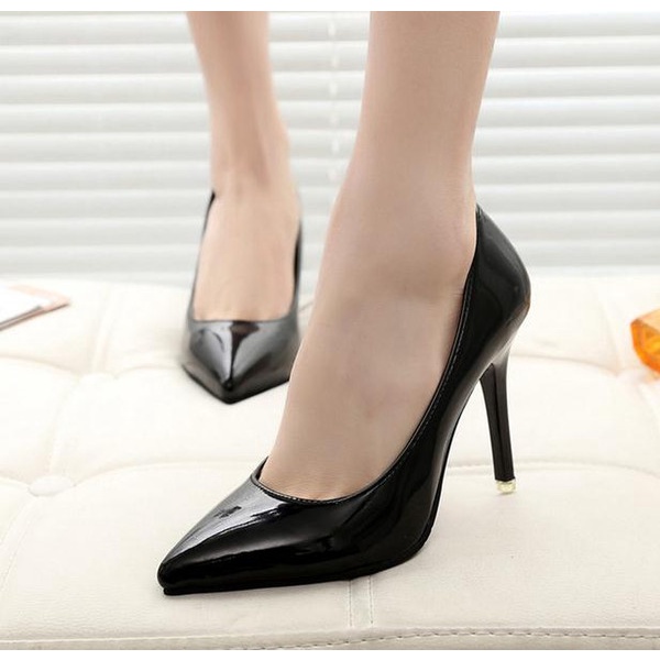 Jual Sepatu Hak Tinggi High Heel Polos Glossy Queen Arinda | Shopee ...