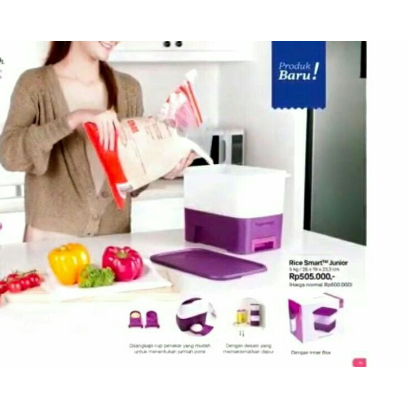 Jual Rice smart junior dispenser tempat beras 5 kg tupperware + box ...