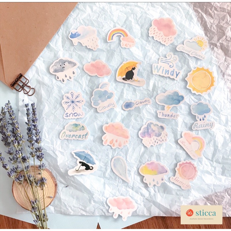 Jual [STICCA.ID] Deco Sticker Weather Theme/clouds sticker/stiker ...