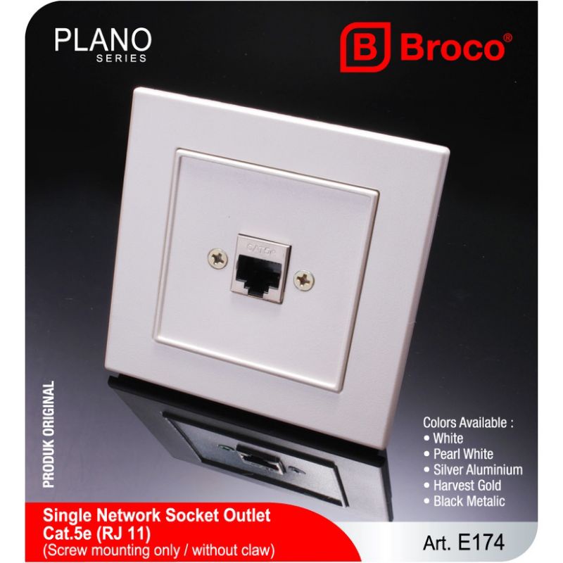 Jual BROCO Socket Outlet Data cat.5 (RJ45) Plano Putih | Shopee Indonesia