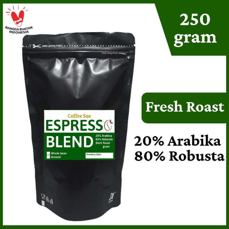 Jual KOPI HOUSE BLEND ESPRESSO 250 gram - BIJI dan BUBUK - 80:20 ...