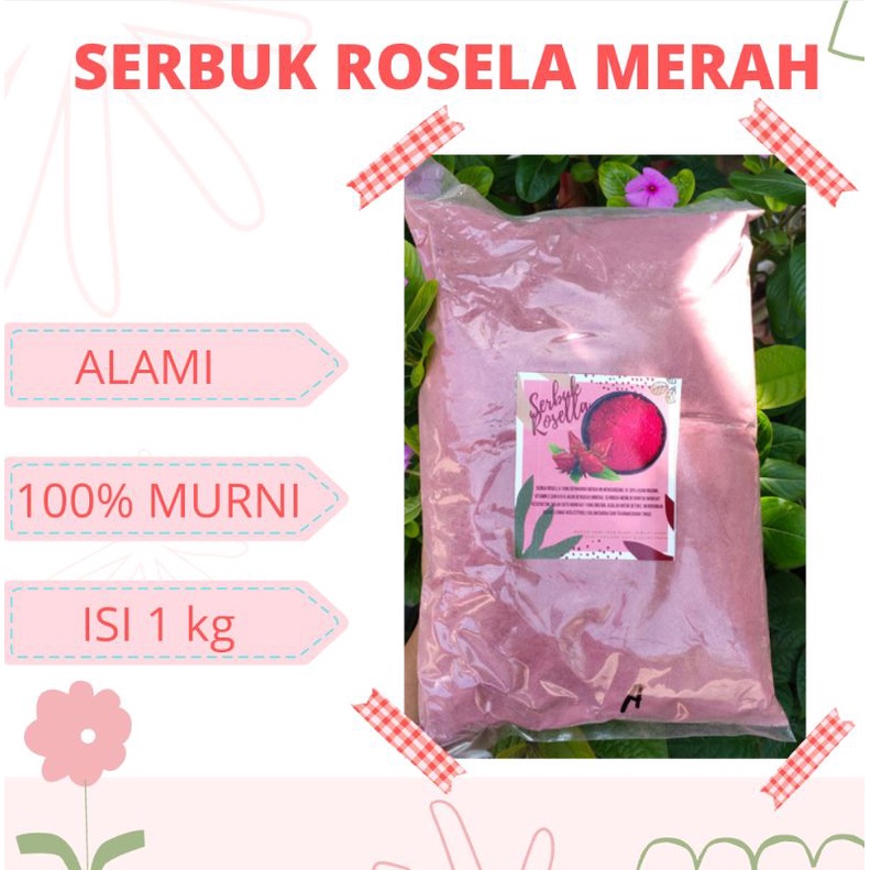 Jual PROMO Bubuk Rosella 1kg Serbuk Powder Rosela Merah Alami Murah ...