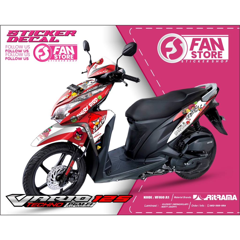 Jual Sticker Decal Honda VARIO 125 PGM FI Full Body - ANGRY BIRD ...