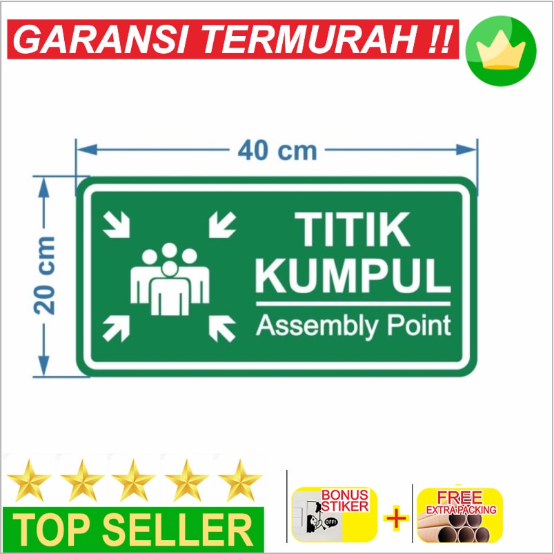 Jual Murah Rambu Sign Assembly Point 40cm x 20cm Tititk Kumpul Plat ...
