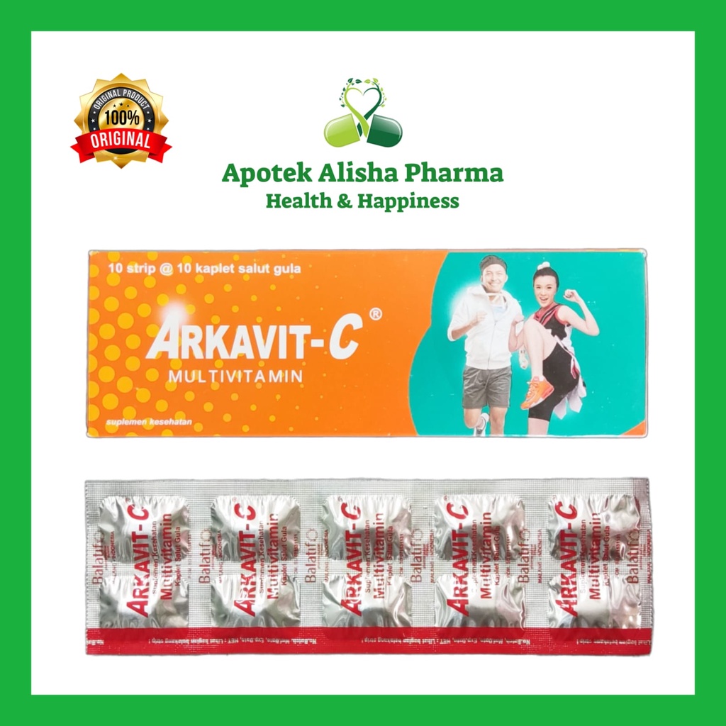 Jual Arkavit C Strip 10 Tablet - Arkafit Kaplet Vitamin C + B Complex ...