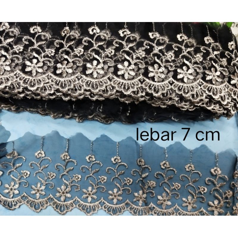 Jual Renda bordir nylon/kaca kembang renda tile renda kain renda ...