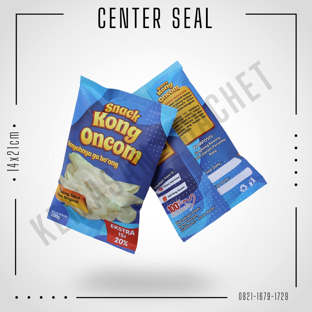 Jual Cetak Kemasan Center Seal Full Print Ukuran 14x21 | Shopee Indonesia