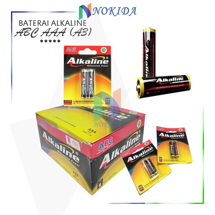 Jual Nokida Baterai ABC Alkaline Tipe AAA 1.5V/2 pcs / Battery Ukuran ...